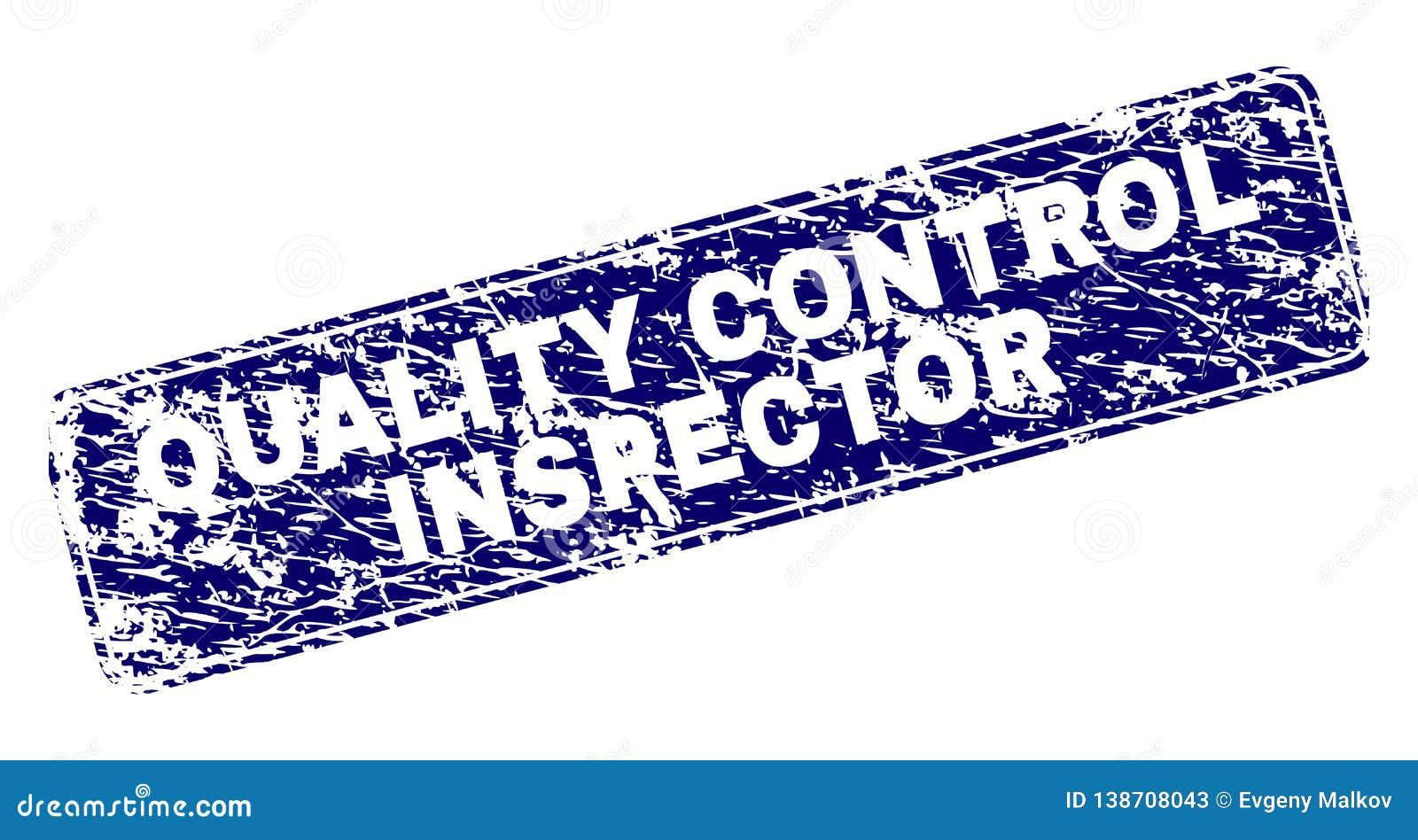 Scratched QUALITY CONTROL INSPECTOR Framed Rounded Rectangle Stamp ...