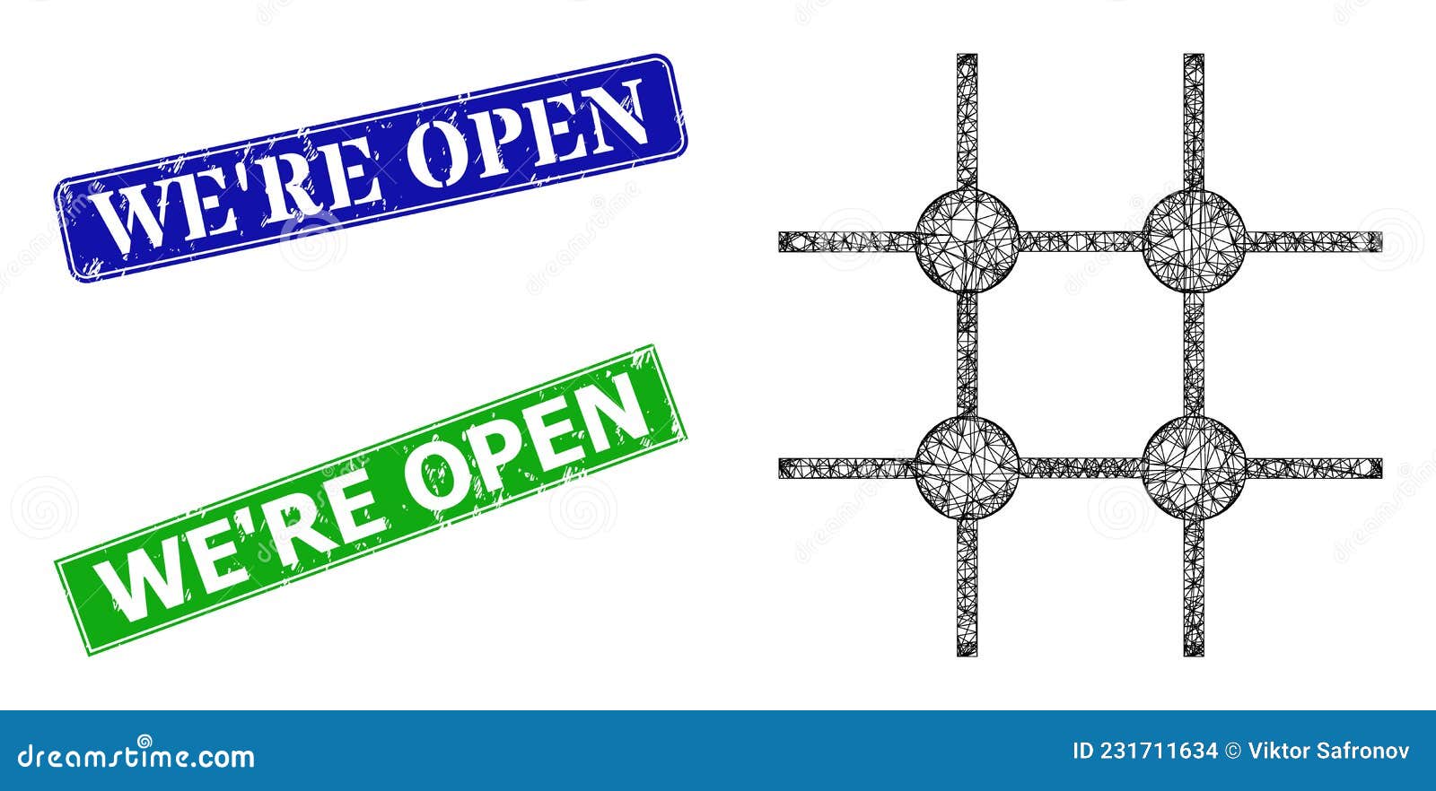 Scratched we Re Open Stamp Seals and Triangle Mesh Incomplete Grid ...