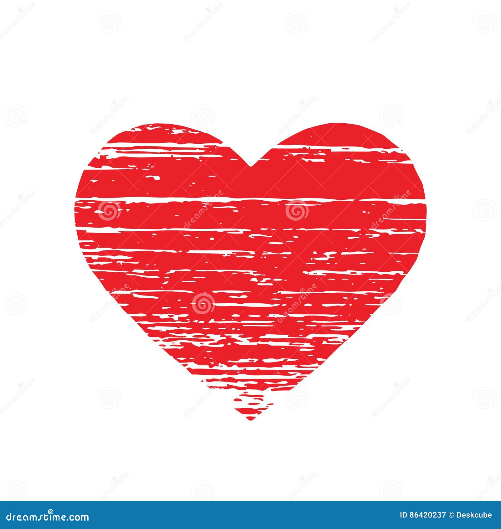 Scratched Red Heart. Vector Graphic Stock Illustration - Illustration ...