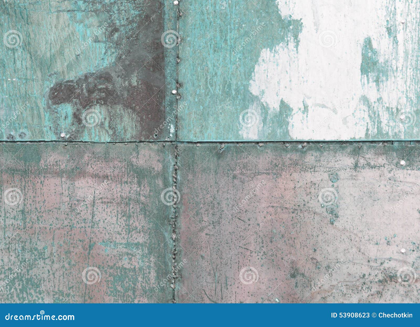 Scratched and Rusty Turquoise Metal Surface Stock Image - Image of ...
