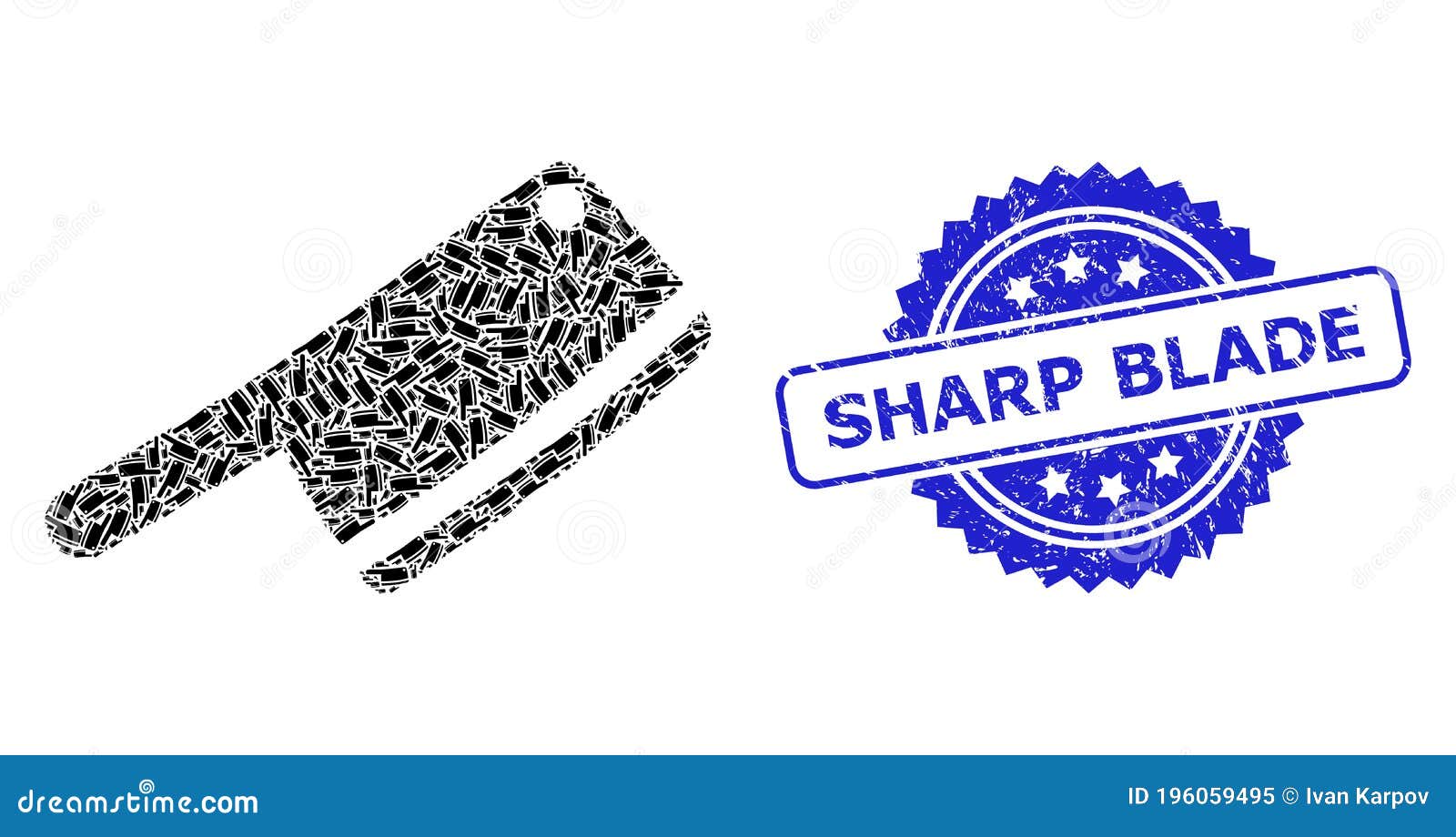 Scratched Sharp Blade Seal Stamp and Recursion Butchery Knife Icon ...