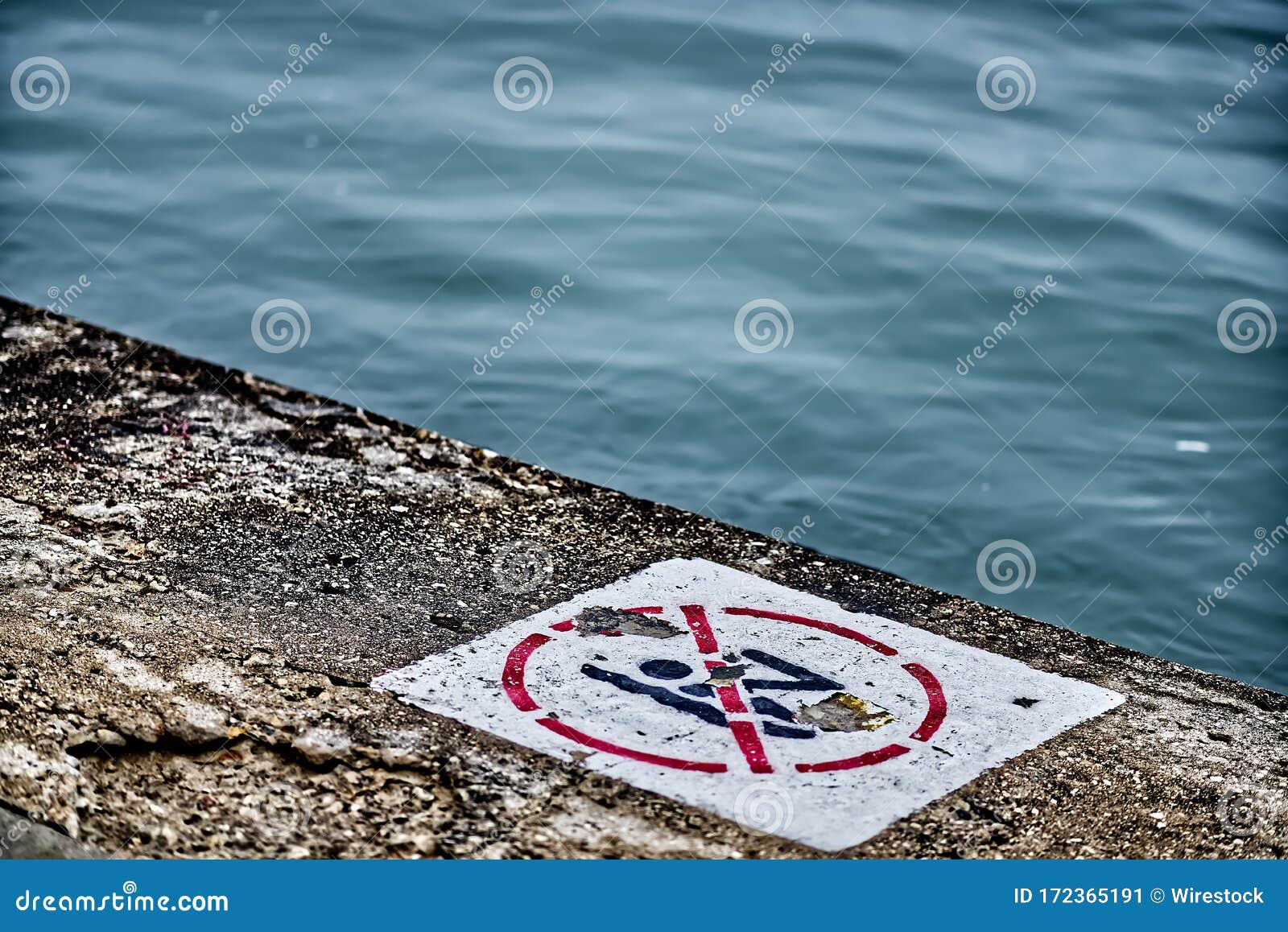 Scratched Sign on the Ground on the Coastline of the Lake Stock Image ...