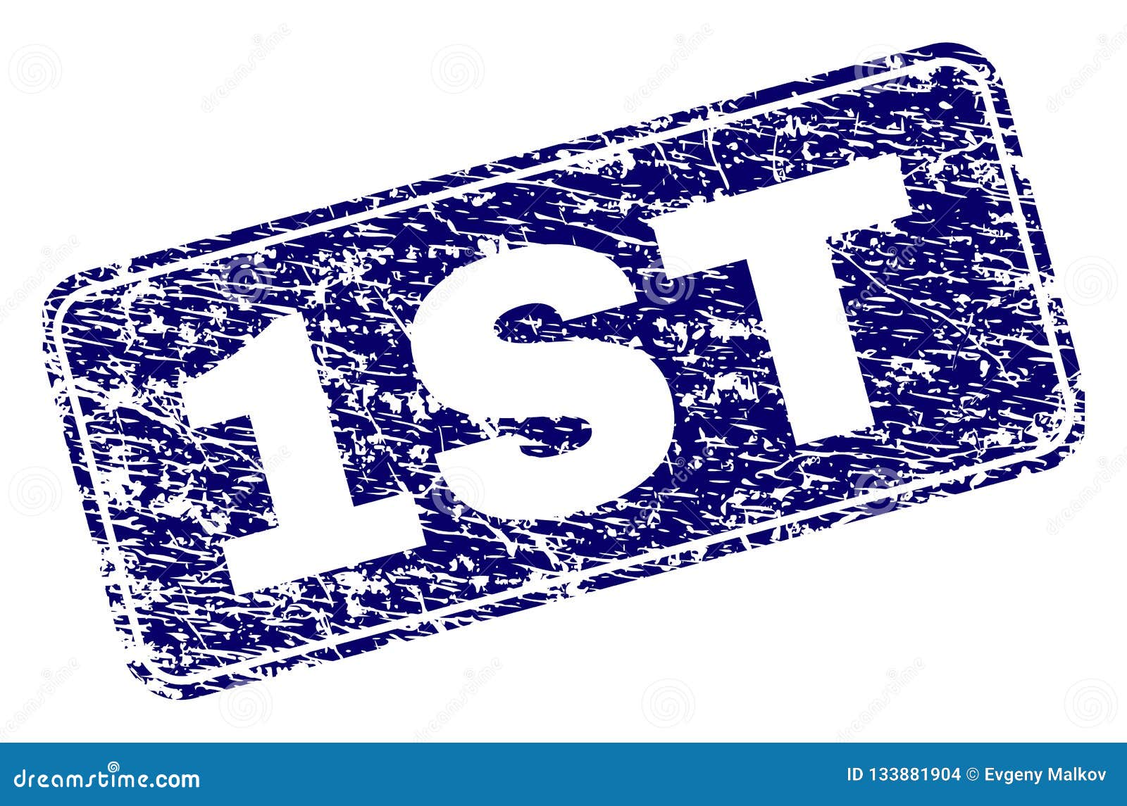 Scratched 1ST Framed Rounded Rectangle Stamp Stock Vector ...