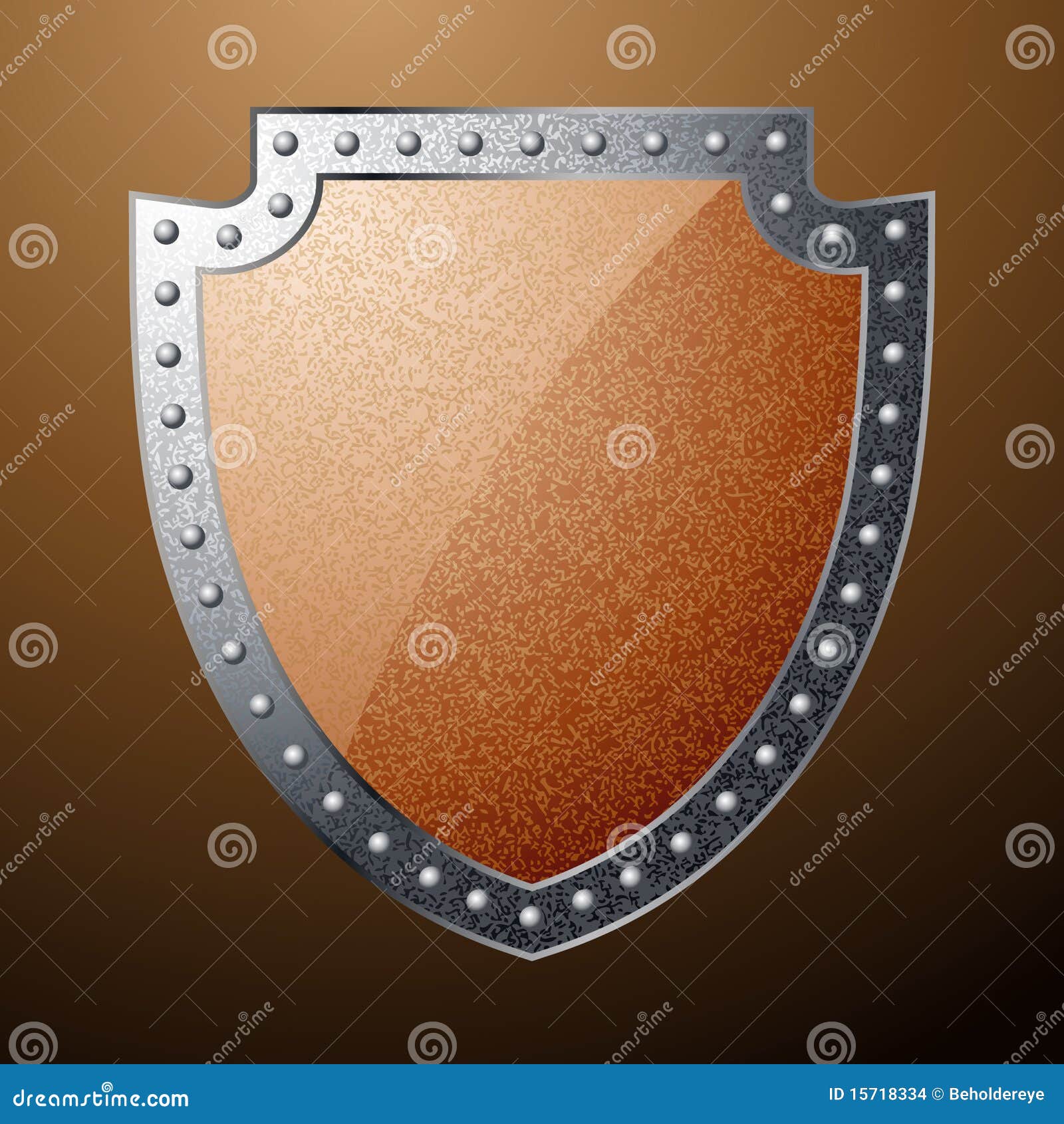 Scratched steel shield stock illustration. Illustration of object ...