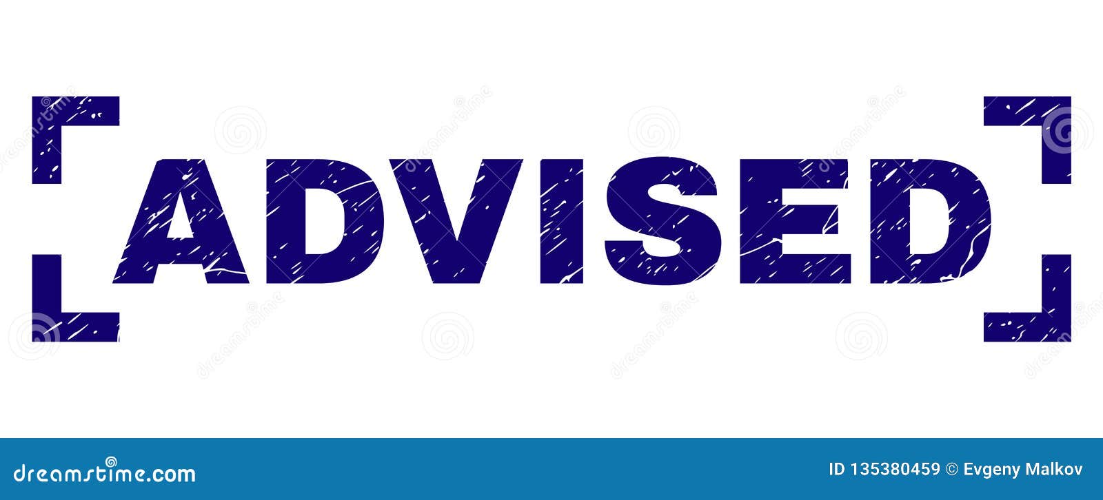 Scratched Textured ADVISED Stamp Seal between Corners Stock Vector ...