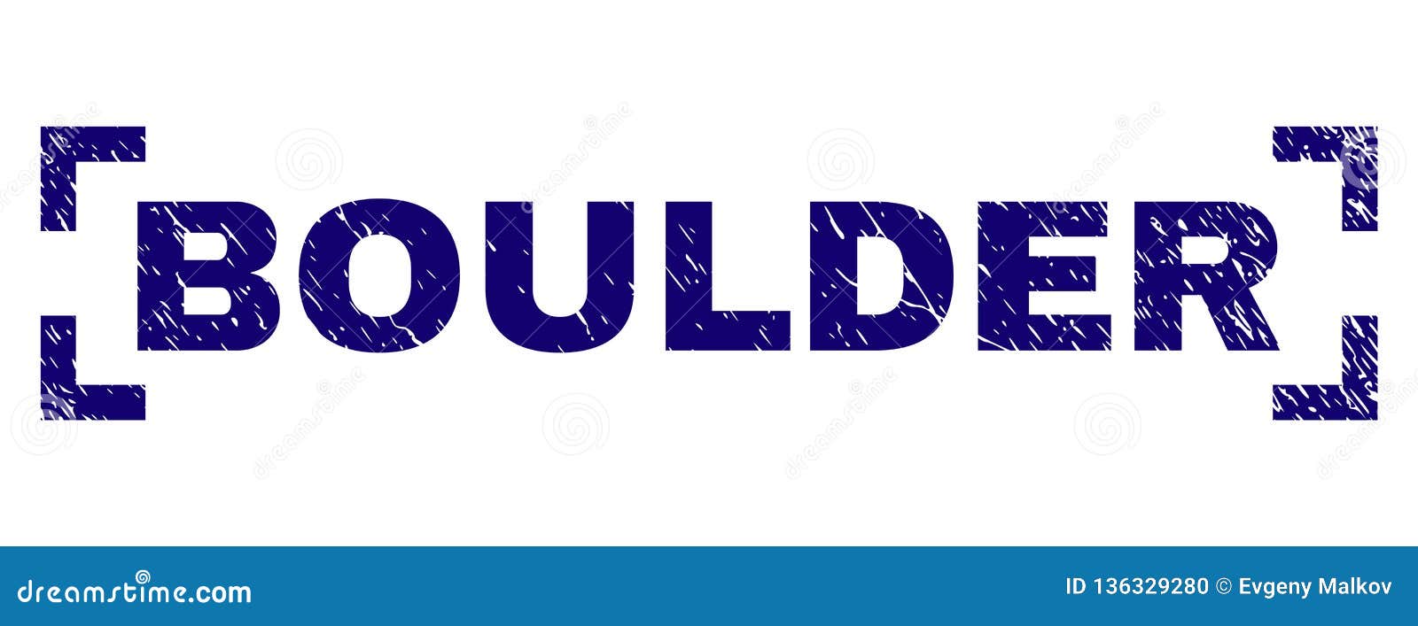 Scratched Textured BOULDER Stamp Seal between Corners Stock Vector ...