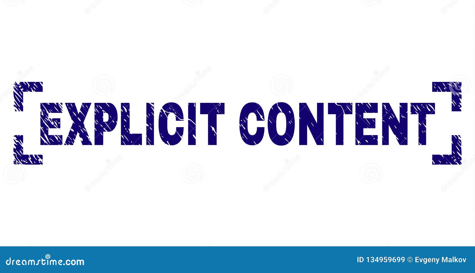 Scratched Textured EXPLICIT CONTENT Stamp Seal between Corners Stock ...