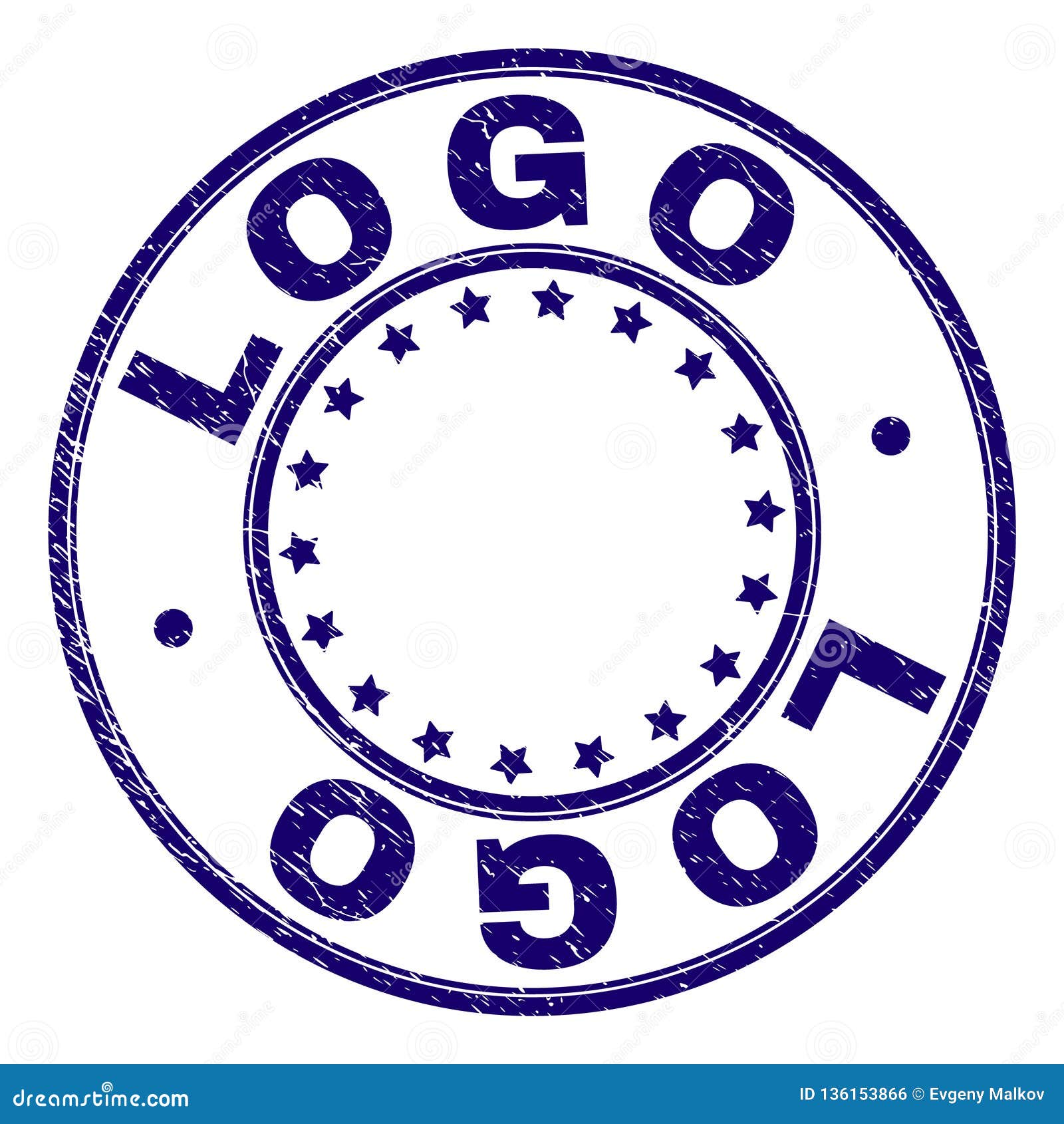 Scratched Textured Logo Round Stamp Seal Stock Vector Illustration Of