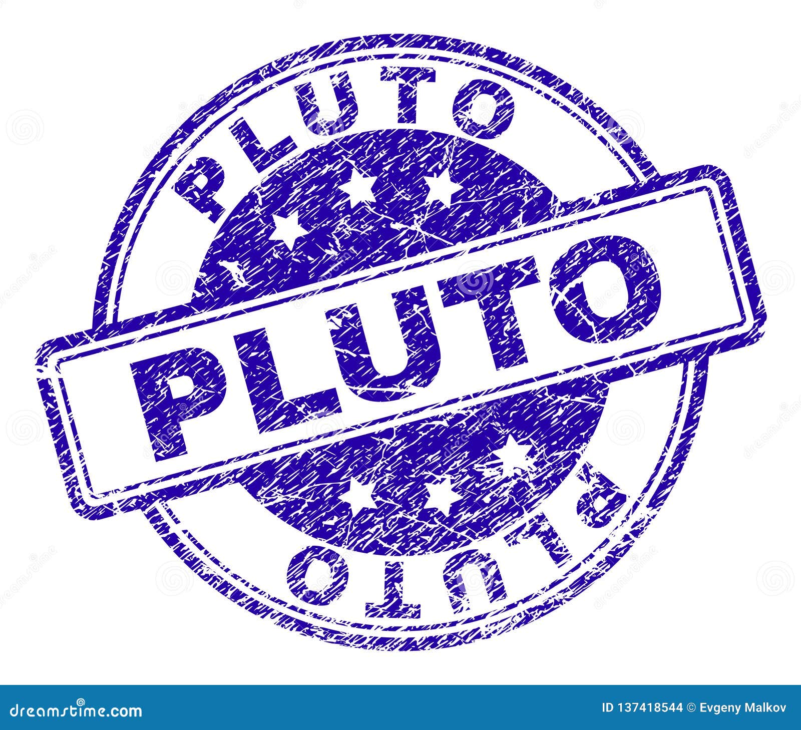 Scratched Textured PLUTO Stamp Seal Stock Vector - Illustration of ...