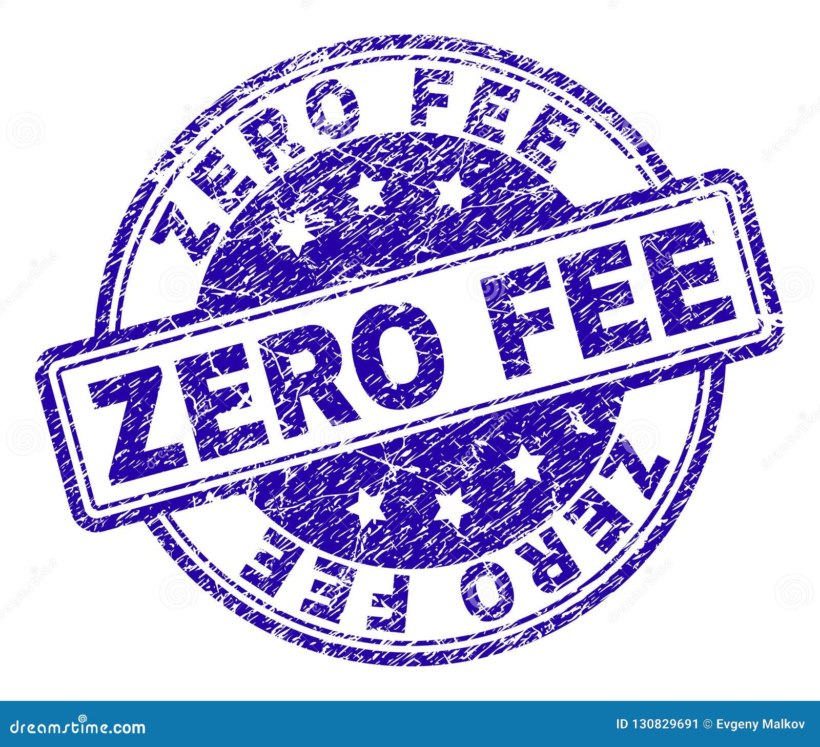 Scratched Textured ZERO FEE Stamp Seal Stock Vector - Illustration of ...