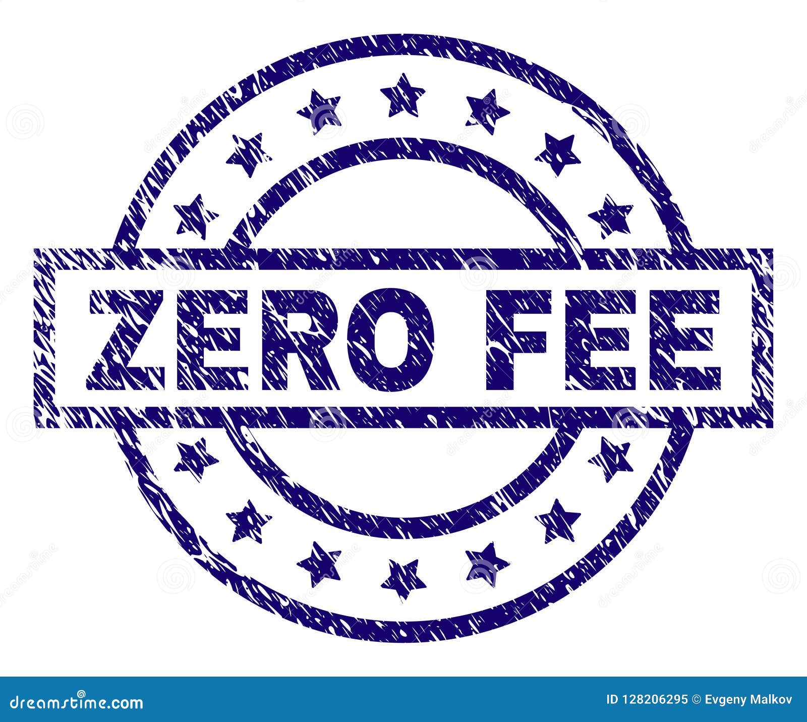 Scratched Textured ZERO FEE Stamp Seal Stock Vector - Illustration of ...