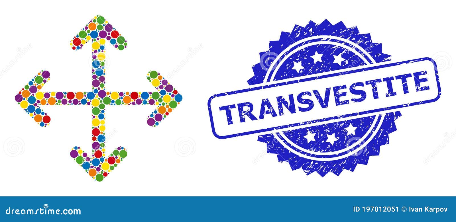 Scratched Transvestite Stamp and Multicolored Collage Expand Arrows ... Scratched Transvestite Stamp and Multicolored Collage Expand Arrows ...