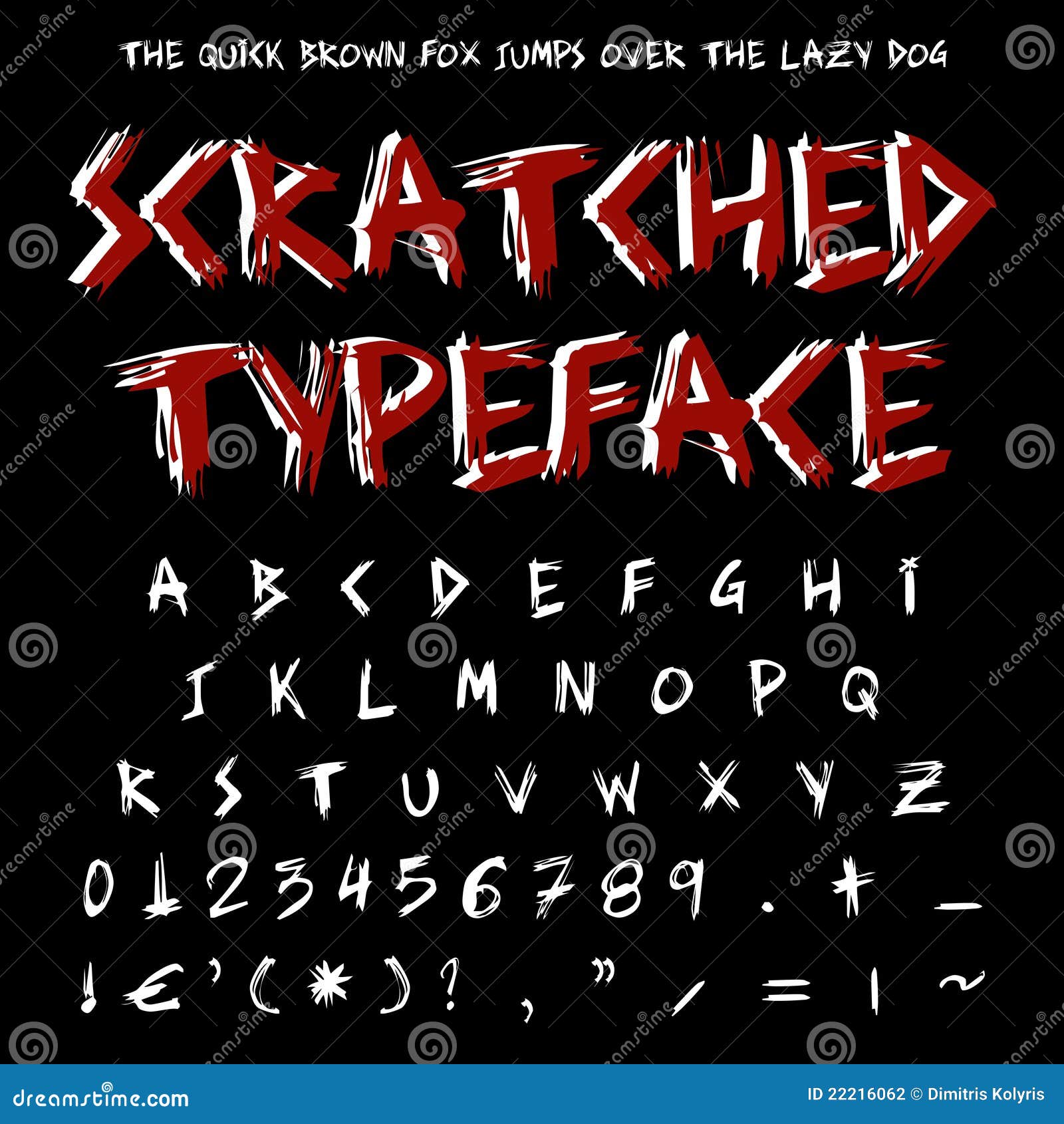 Scratched typeface stock illustration. Illustration of numbers - 22216062