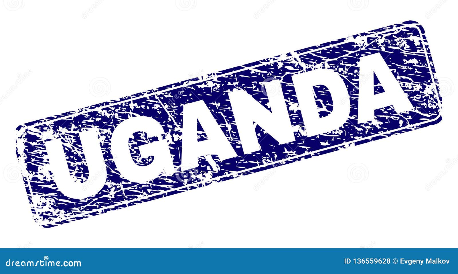 Scratched UGANDA Framed Rounded Rectangle Stamp Stock Vector ...