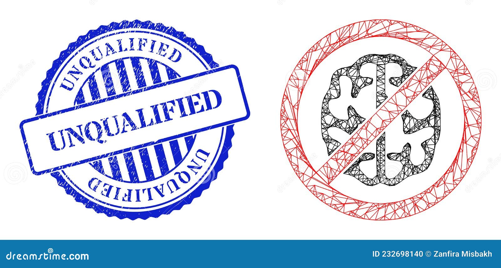 Scratched Unqualified Badge And Network Brainless Mesh Vector ... Scratched Unqualified Badge And Network Brainless Mesh Vector ...