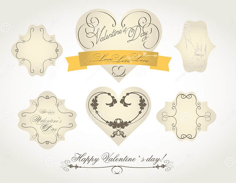 Scratched Vintage Labels Set Stock Vector - Illustration of border ...