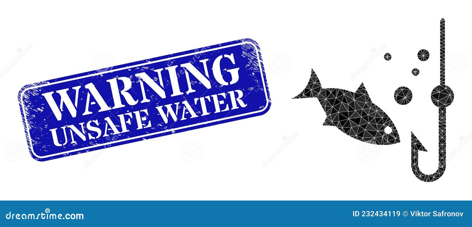 Scratched Warning Unsafe Water Seal And Underwater Fishing Triangle ... Scratched Warning Unsafe Water Seal And Underwater Fishing Triangle ...