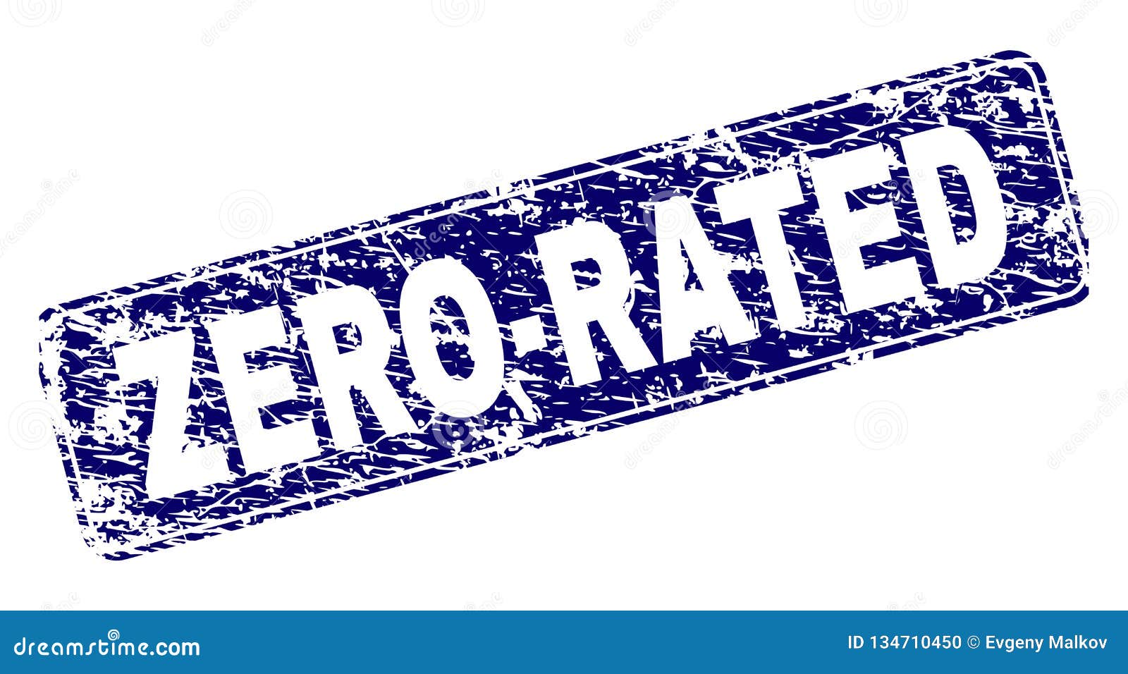 Scratched ZERO-RATED Framed Rounded Rectangle Stamp Stock Vector ...