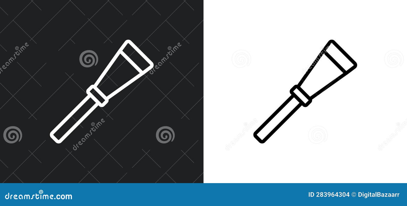 Scratcher Tool Outline Icon in White and Black Colors. Scratcher Tool ...