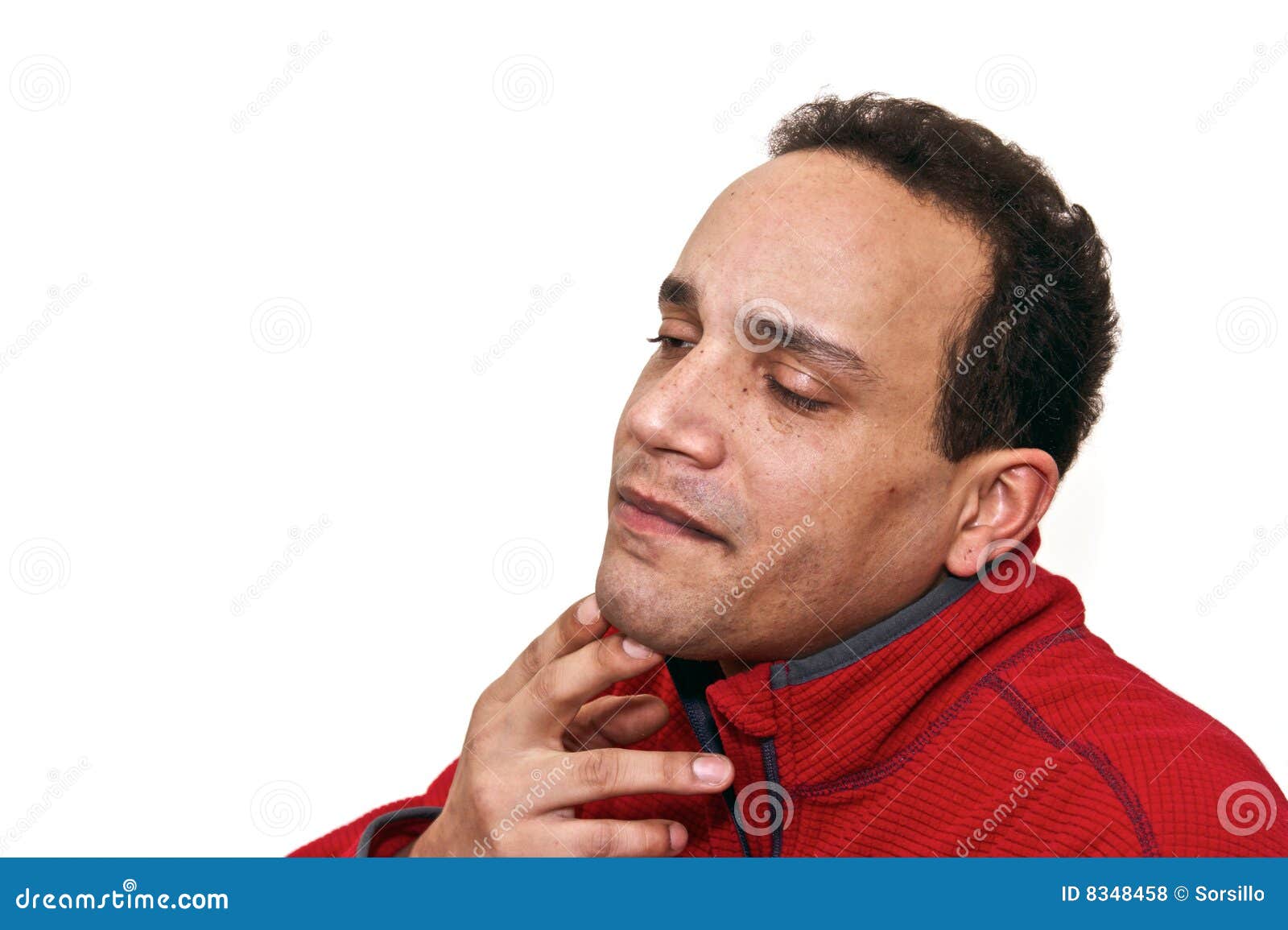 Scratching chin stock photo. Image of ethnic, adult, black - 8348458