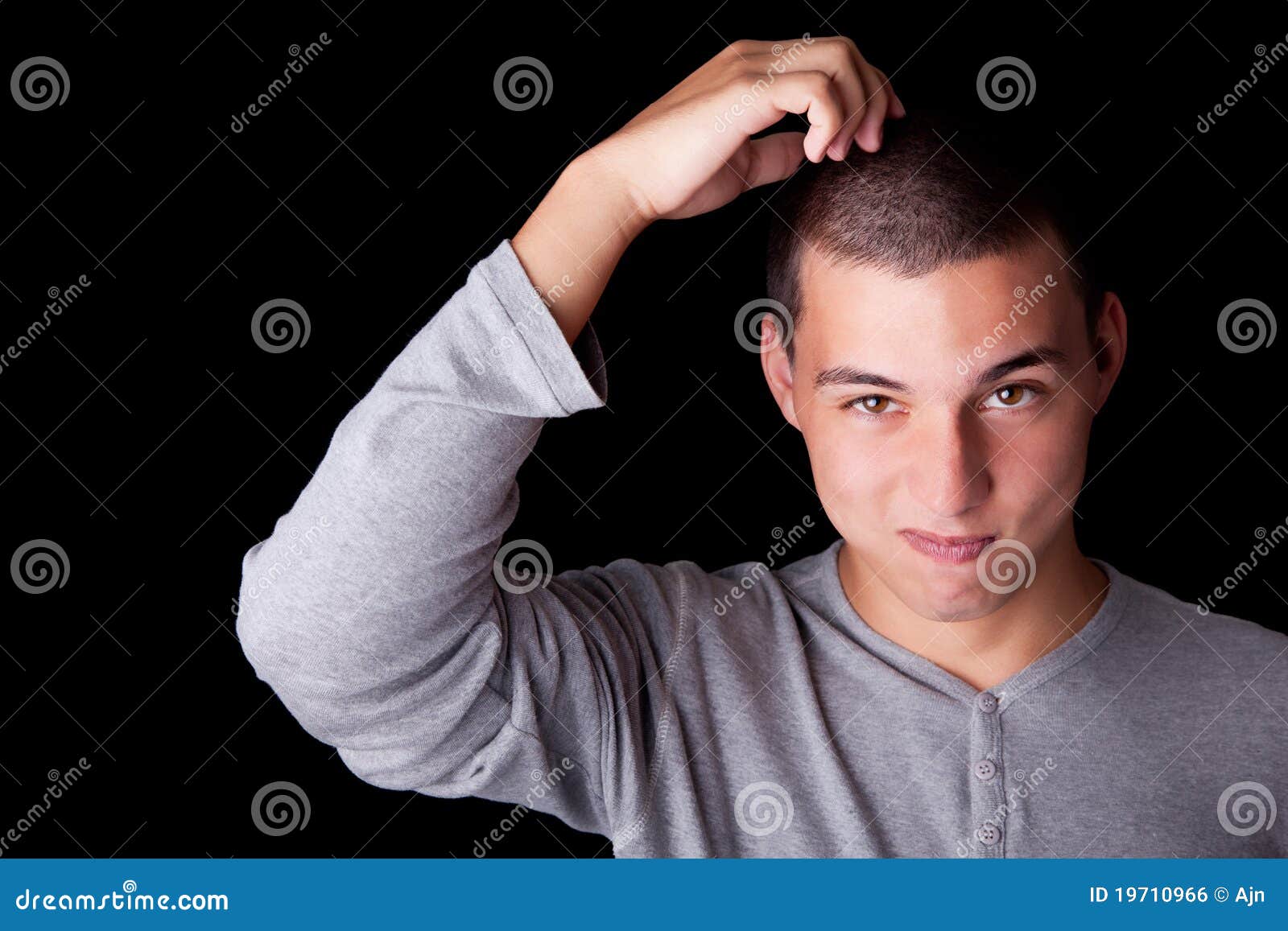 Scratching Head stock photo. Image of face, hair, problem - 19710966