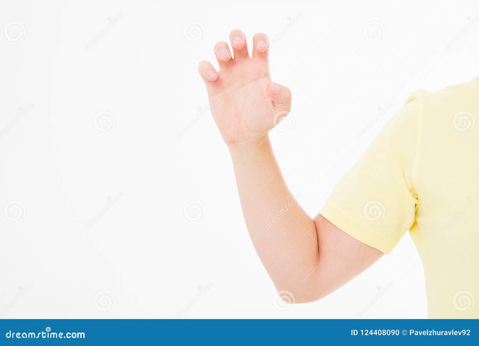Scratching Male Hand Isolated on White Background. Copy Space Stock ...