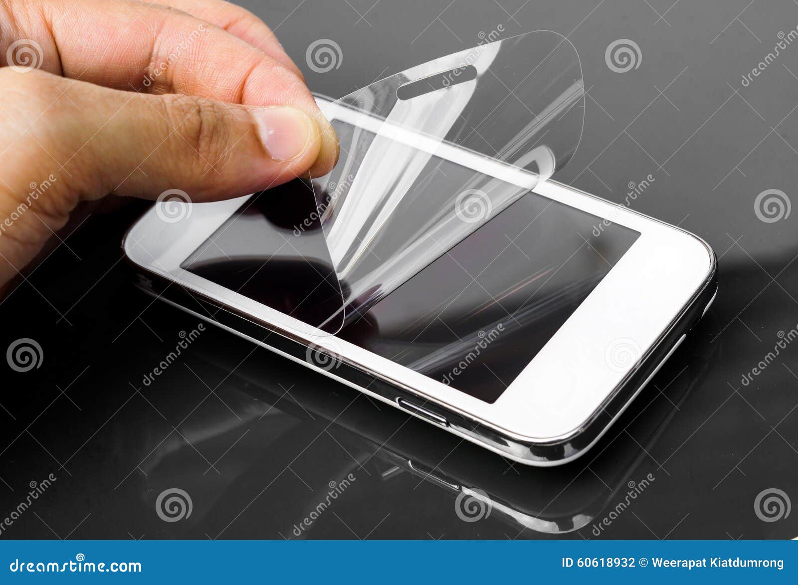 Scratchproof Film on Smartphone Stock Photo - Image of film, phone ...