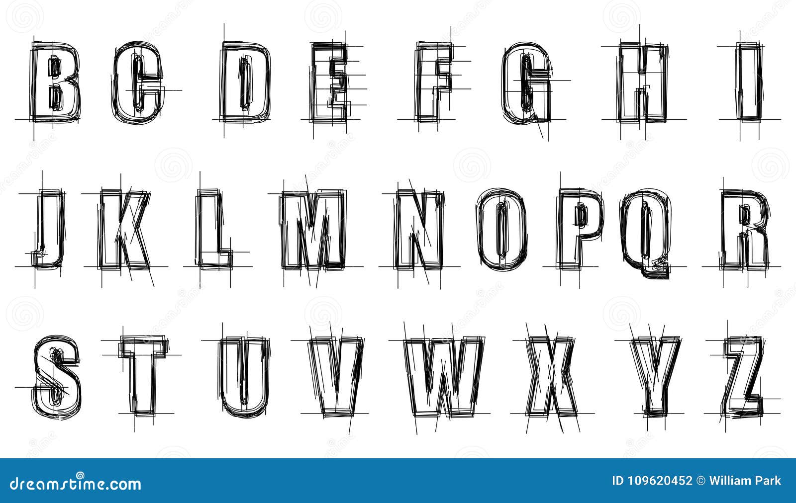 Scratchy Alphabet Vector Illustration | CartoonDealer.com #109620452