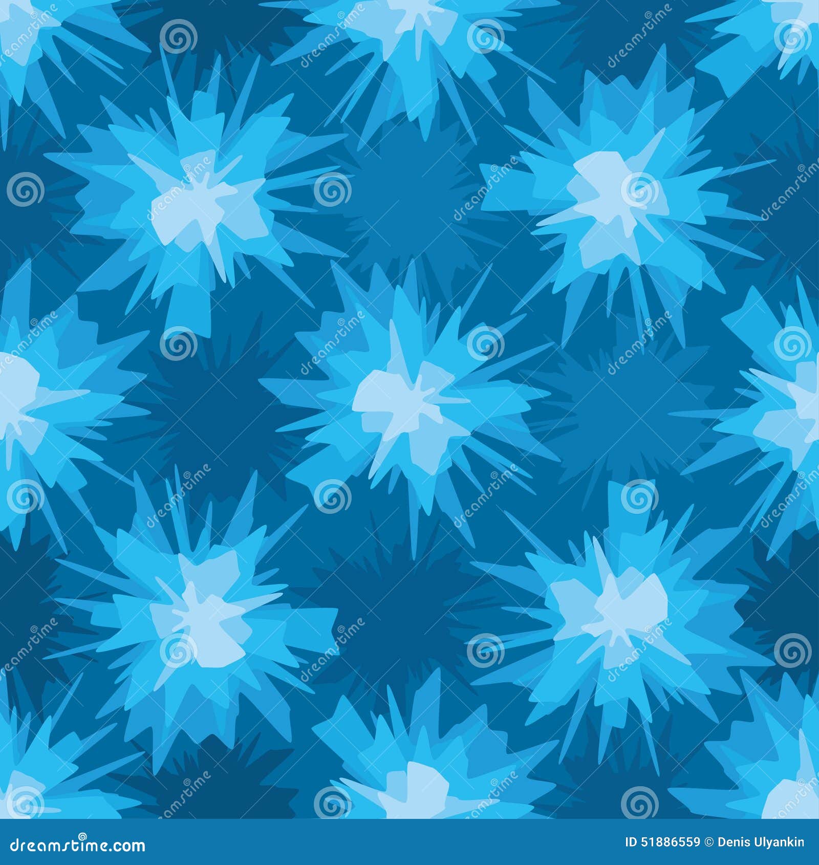 Scratchy Blue Blot Seamless Pattern Stock Illustration - Illustration ...