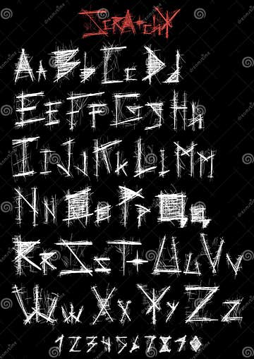 Scratchy font stock vector. Illustration of drawn, hand - 63860255