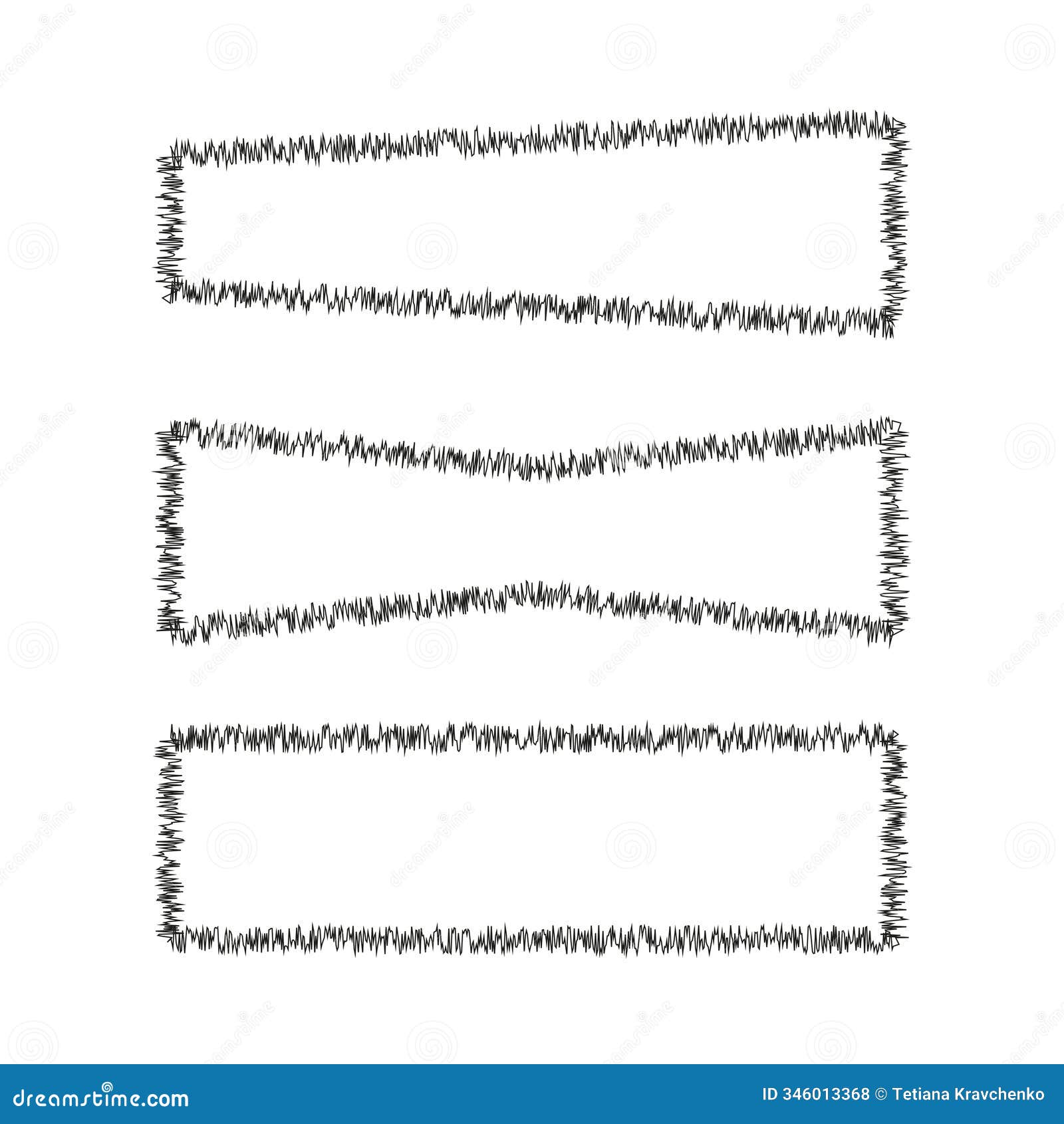 Scratchy Rectangle Frames. Hand Drawn Borders. Rough Linear Design ...