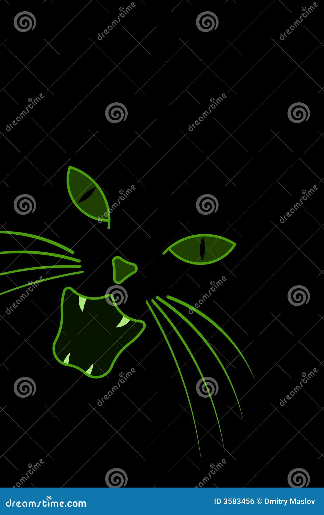 The Muzzle Of The Evil Black Cat Cartoon Vector | CartoonDealer.com ...