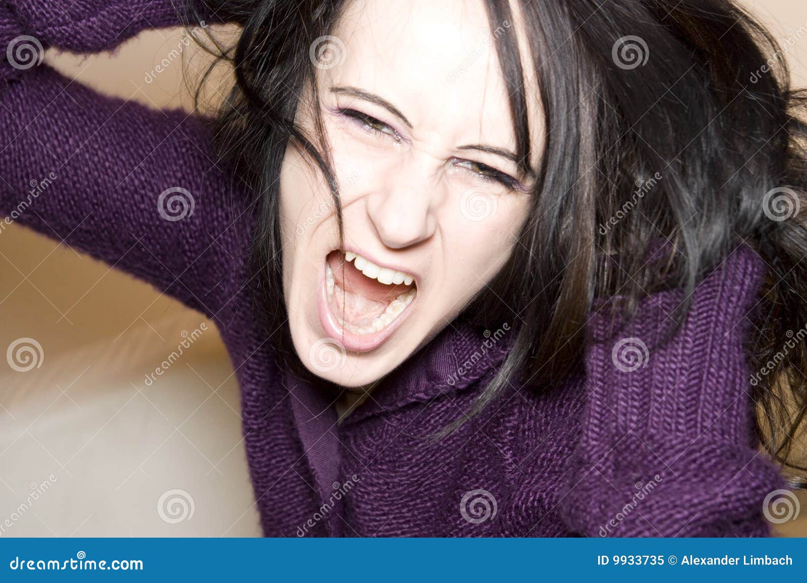 Scream stock image. Image of angry, girl, hair, young - 9933735