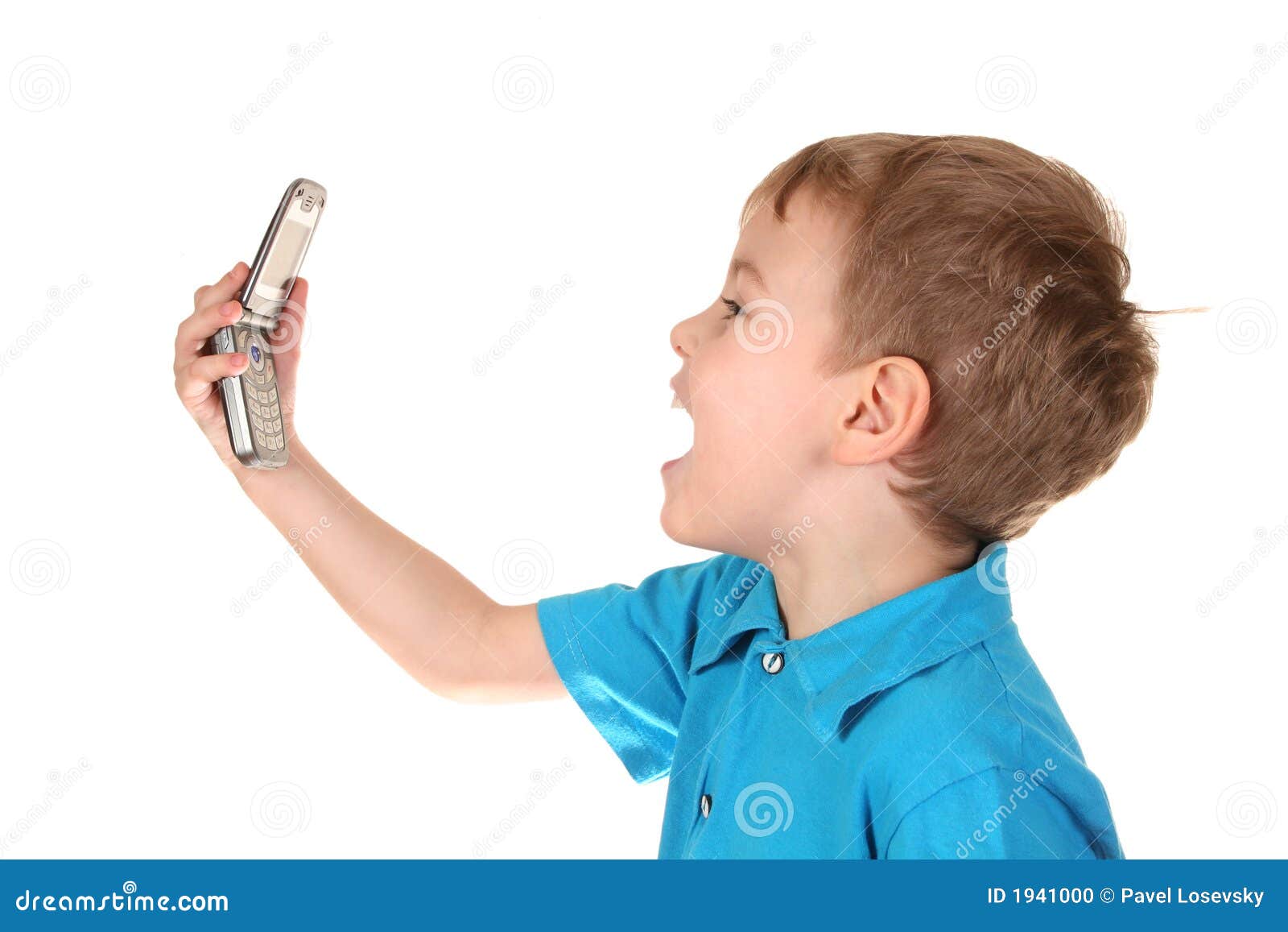 Scream boy with phone stock photo. Image of background - 1941000
