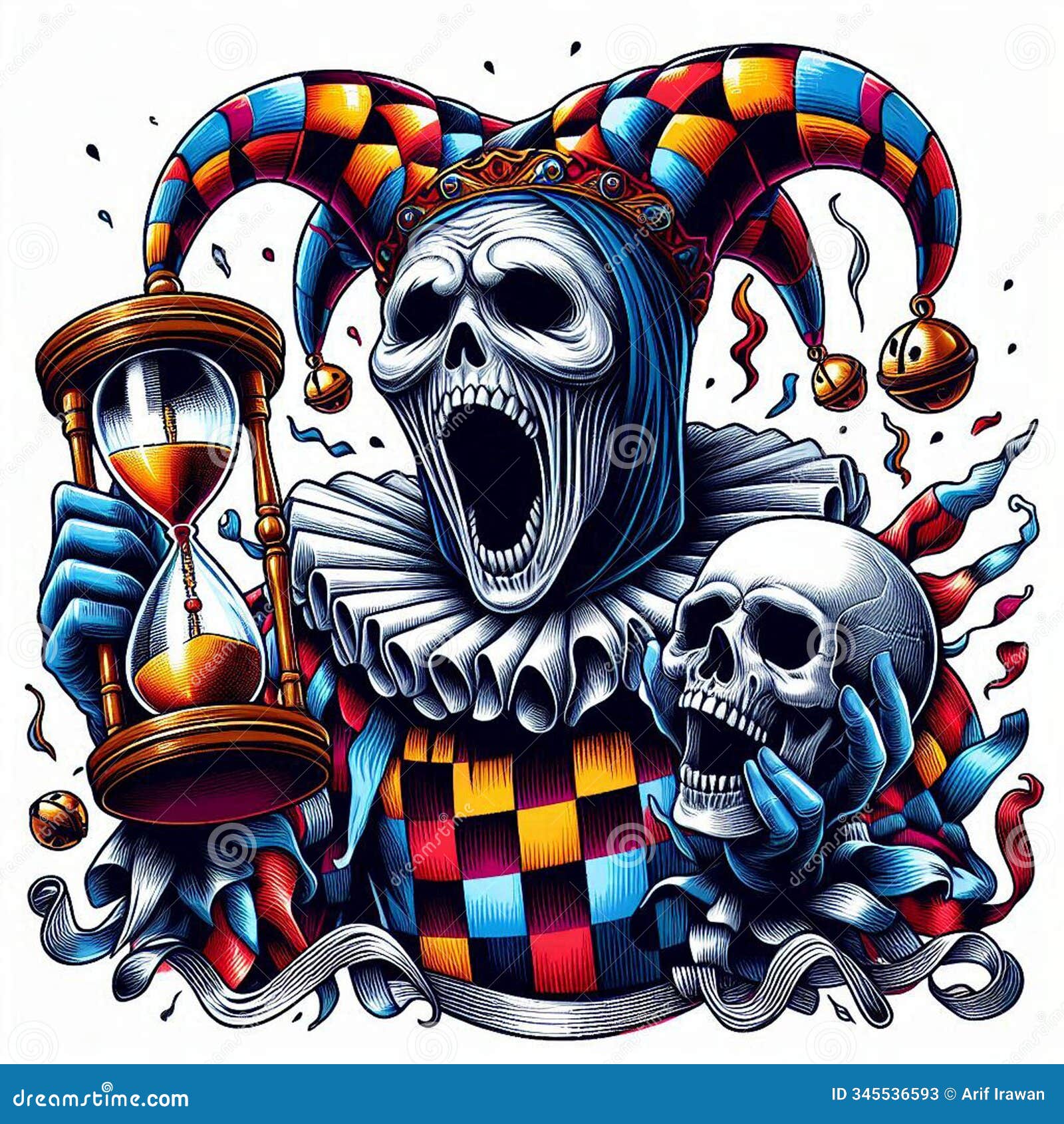 Scream Clown Circus Art Poster Stock Vector - Illustration of design ...