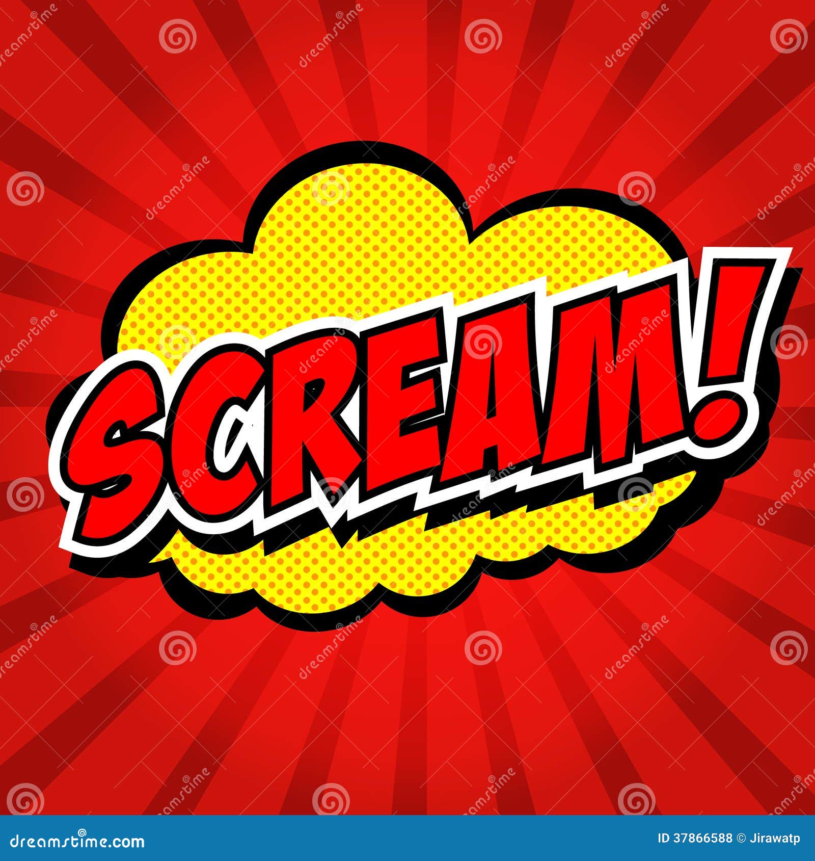 Scream! Comic Speech Bubble, Cartoon. Stock Vector - Illustration of ...