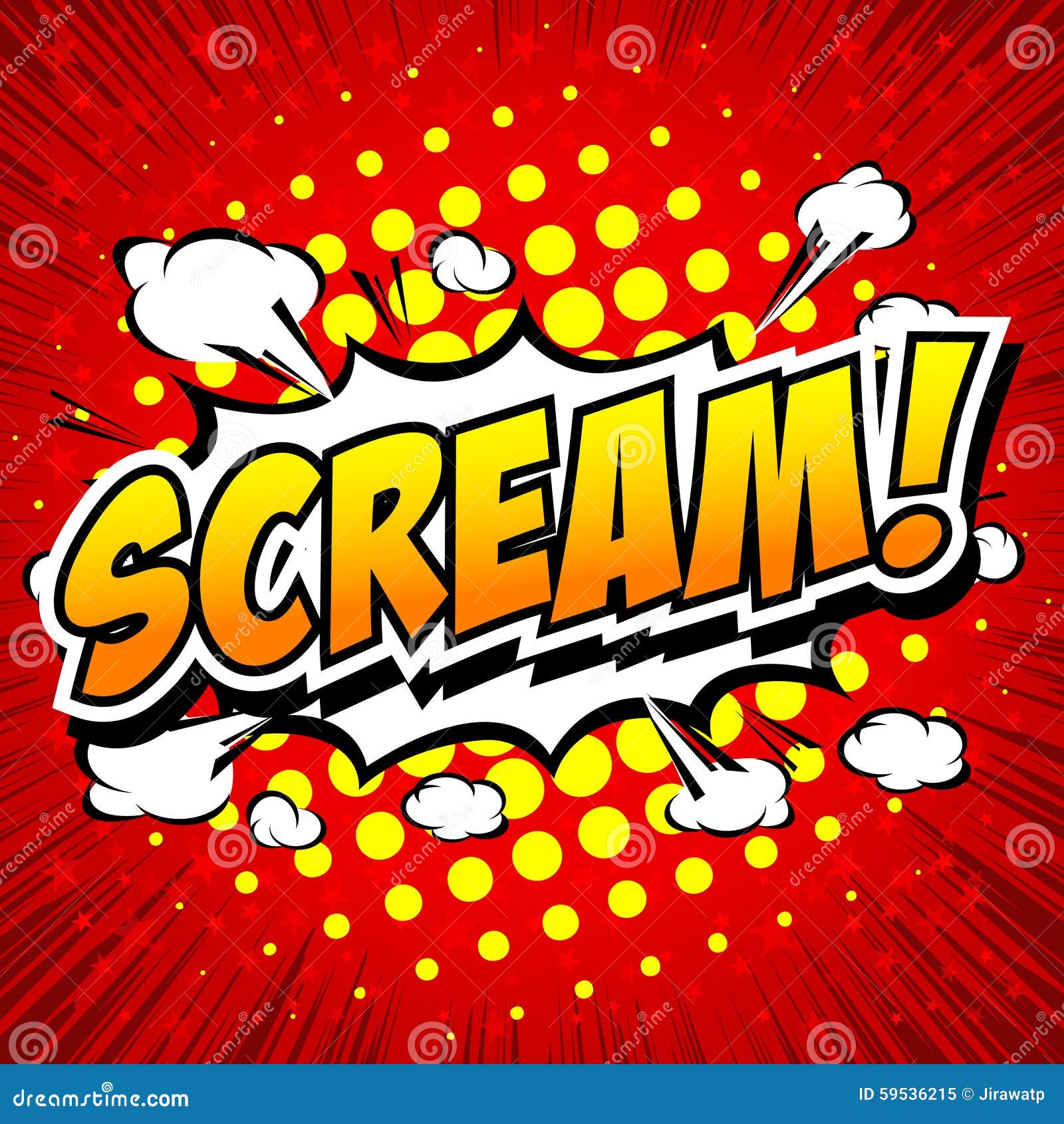 Scream! Comic Speech Bubble, Cartoon. Stock Vector - Illustration of ...