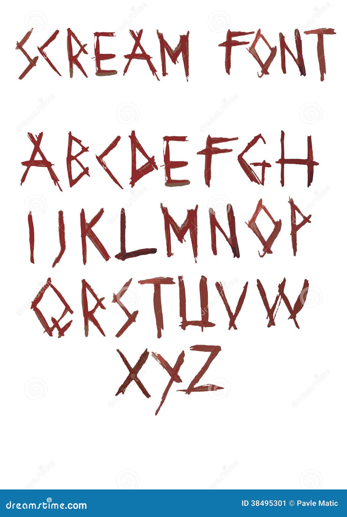 Scream font stock illustration. Illustration of fonts - 38495301