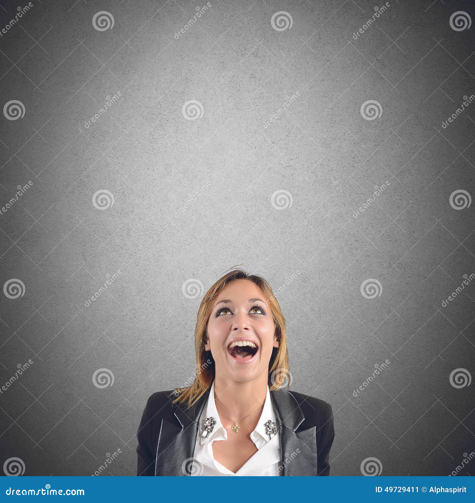 Scream for happiness stock image. Image of person, female - 49729411