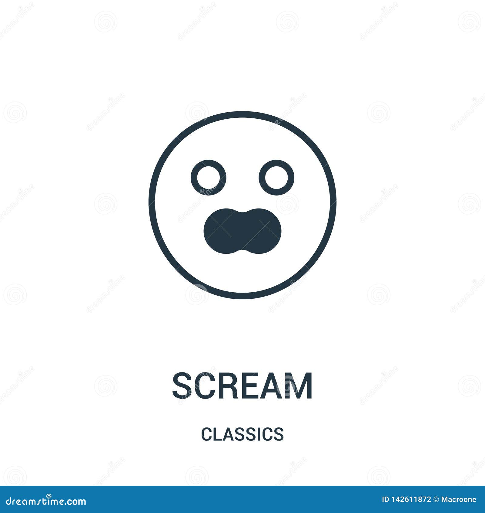 Scream Icon Vector from Classics Collection. Thin Line Scream Outline ...