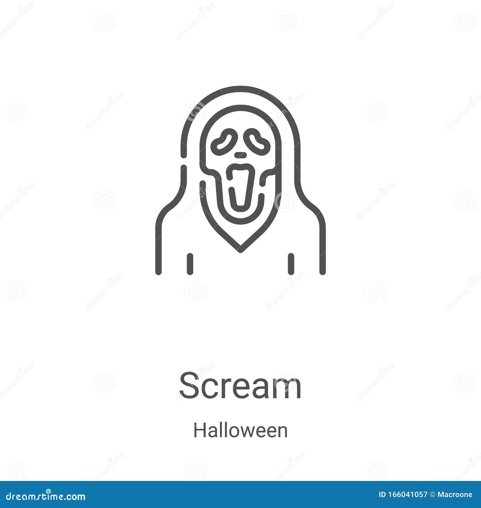 Scream Icon Vector from Halloween Collection. Thin Line Scream Outline ...