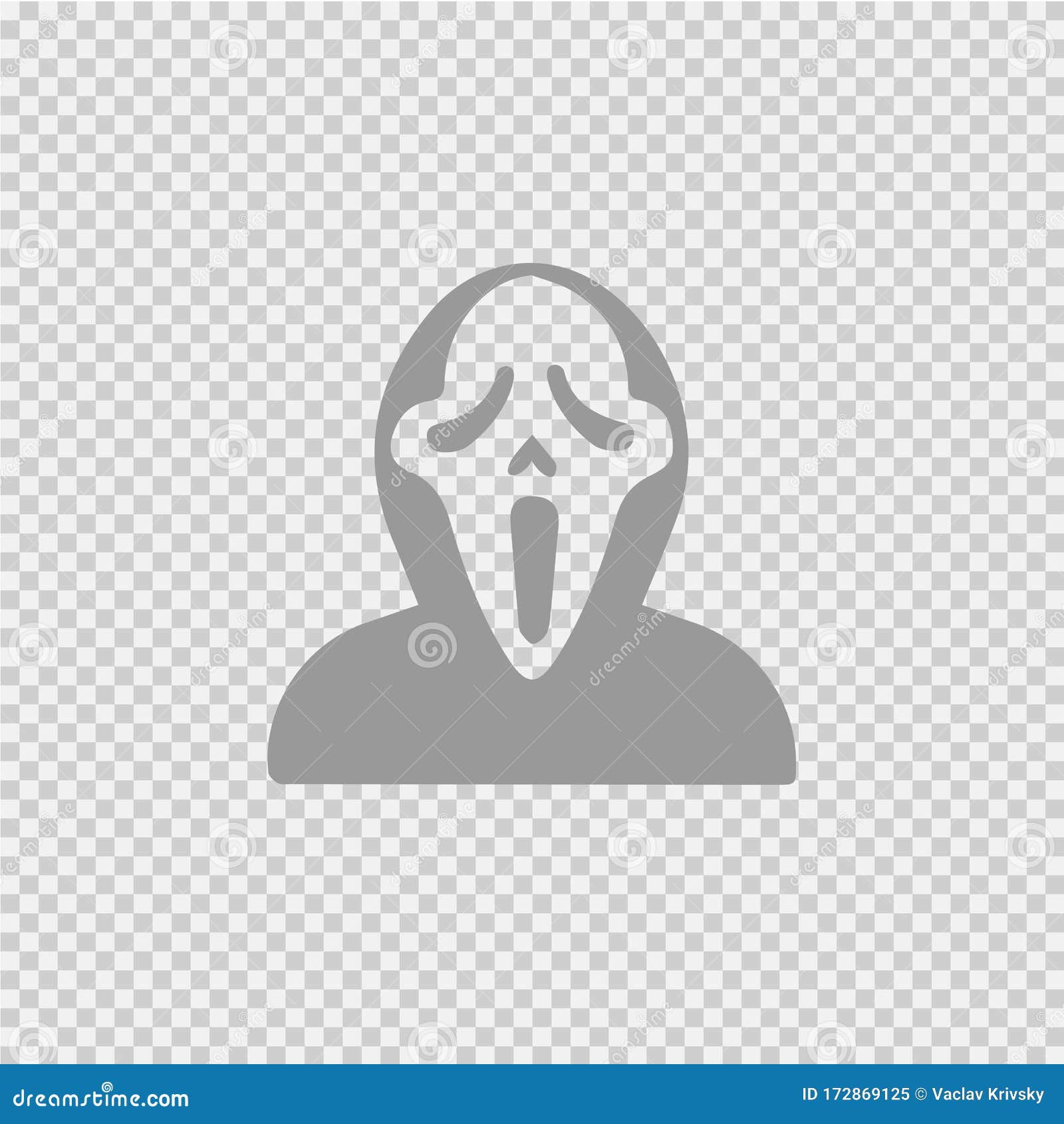 Scream mask vector icon. stock vector. Illustration of dark - 172869125