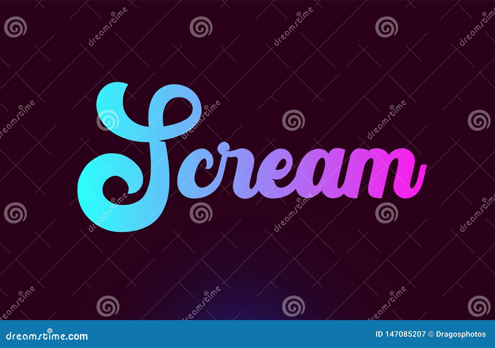 Scream Pink Word Text Logo Icon Design for Typography Stock ...