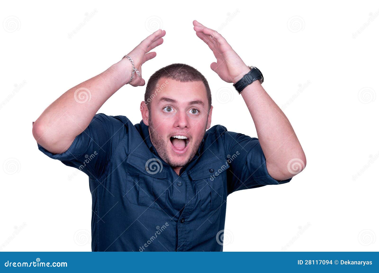 Scream of Shocked and Scared Man Stock Photo - Image of isolated ...