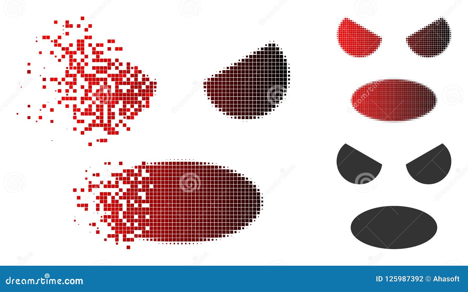 Sparkle Dot Halftone Scream Smiley Icon Stock Vector - Illustration of ...