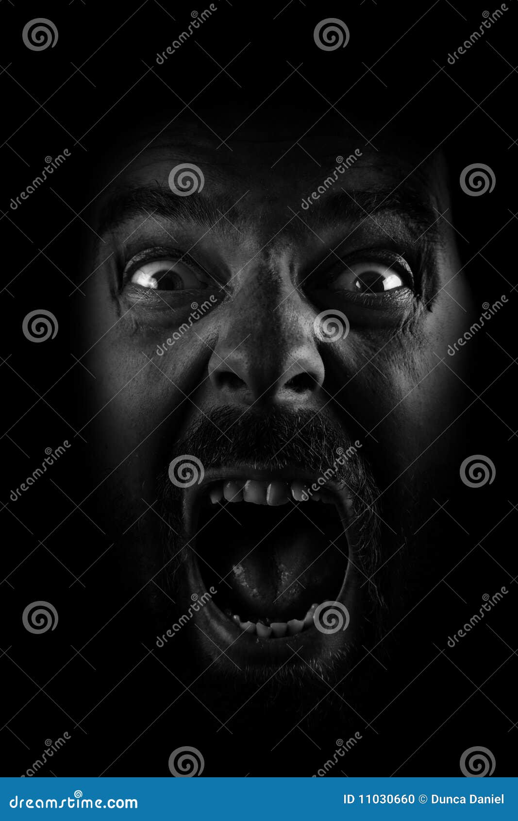 Scream of Spooky Scared Crazy Man Stock Photo - Image of people, evil ...