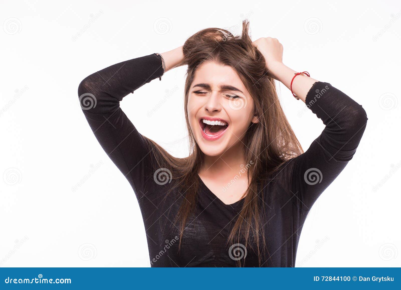 Scream young girl stock photo. Image of negative, closing - 72844100