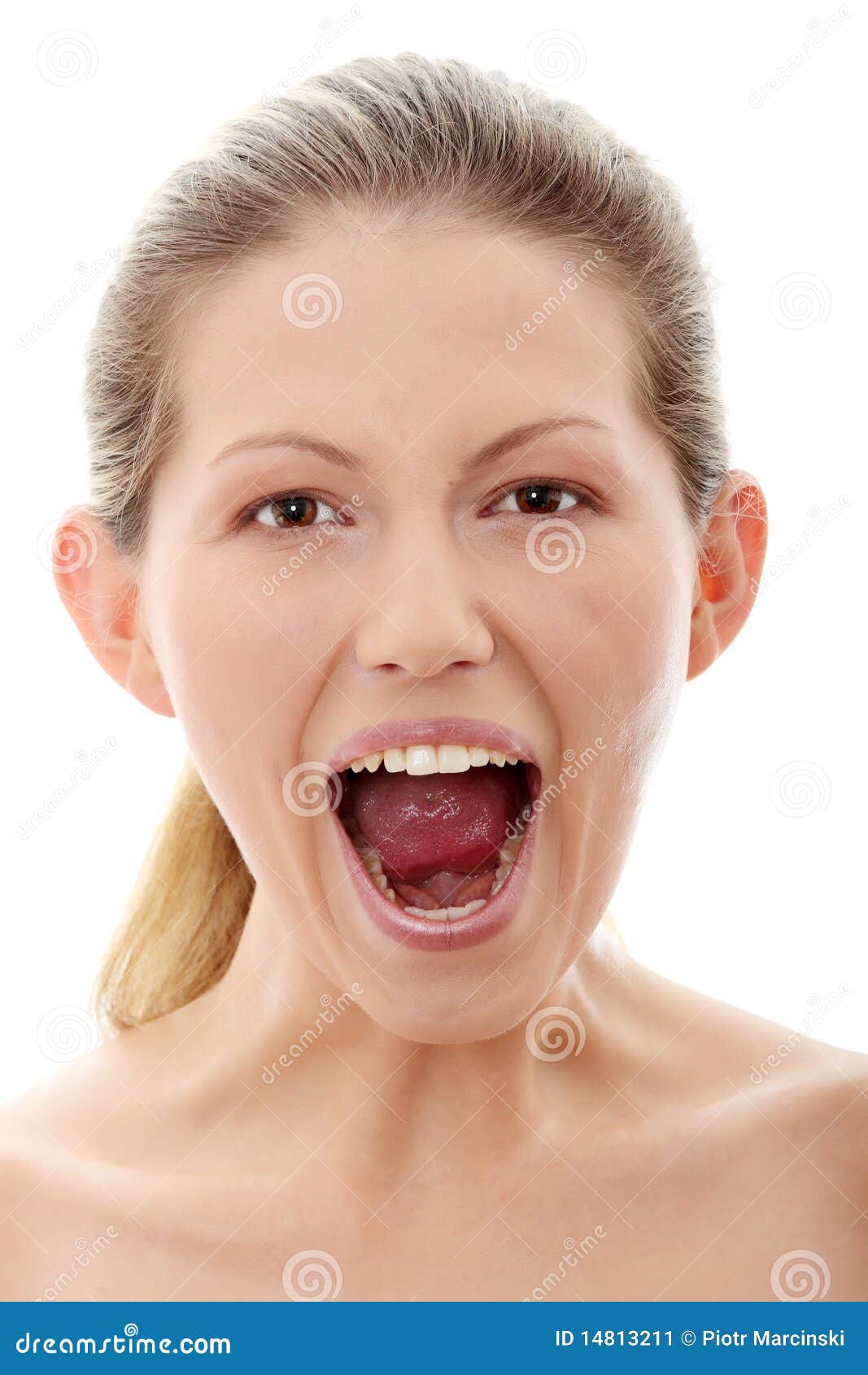 Screaming stock image. Image of portrait, lady, isolated - 14813211