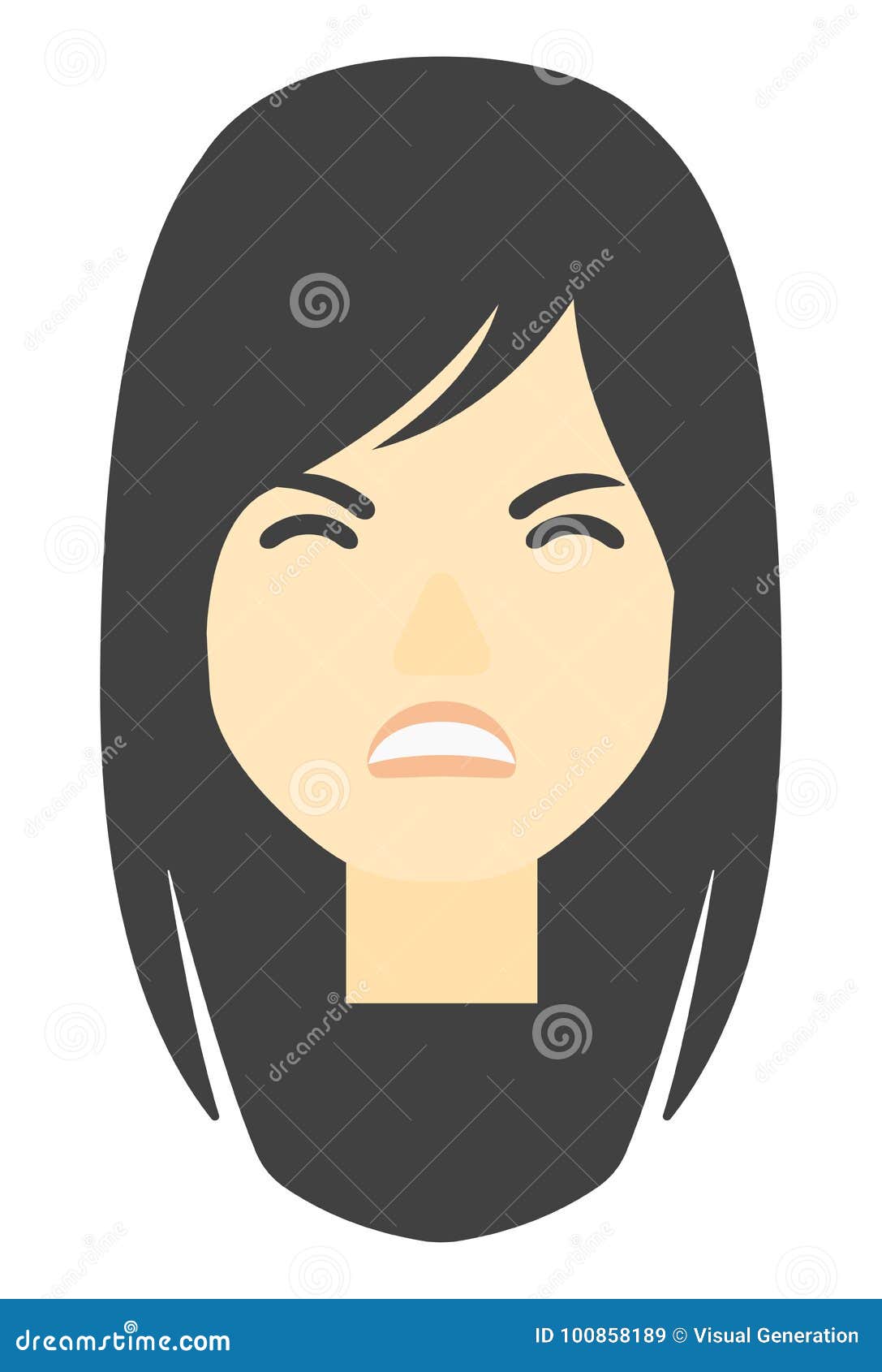 Aggressive Woman Screams Vector Cartoon Isolated Art On White