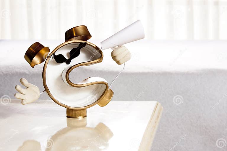 Screaming Alarm Clock beside Bed Stock Image - Image of scream, alarm ...